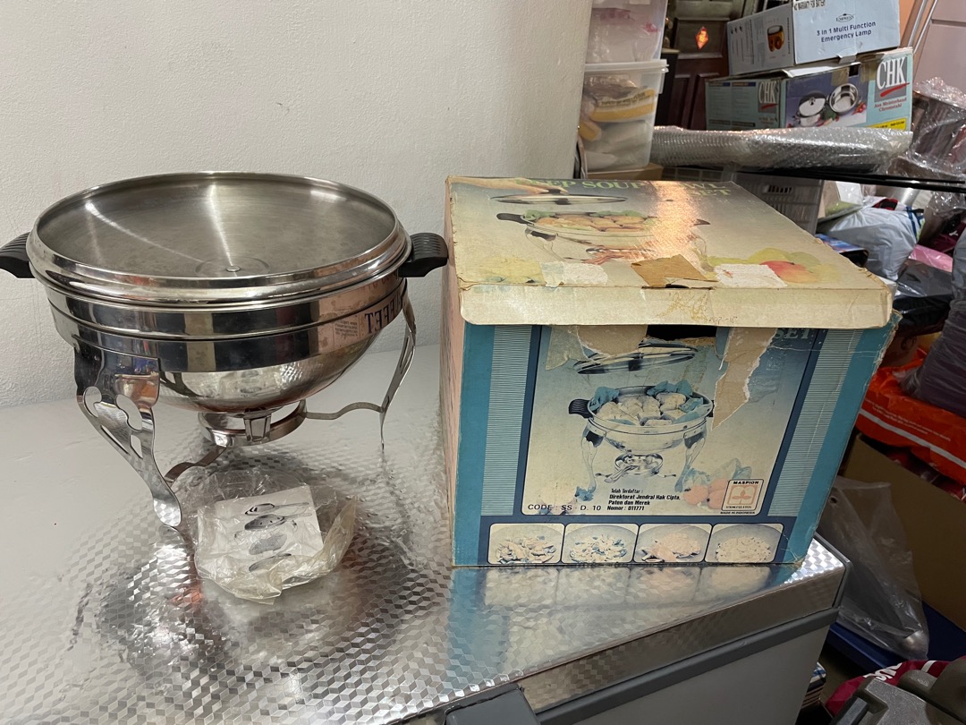 Stainless Steel Buffet Server with cover, Furniture & Home Living ...
