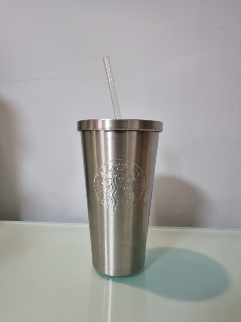 Starbucks Cold Cup Silver metallic 591ml Stainless Steel, Furniture ...