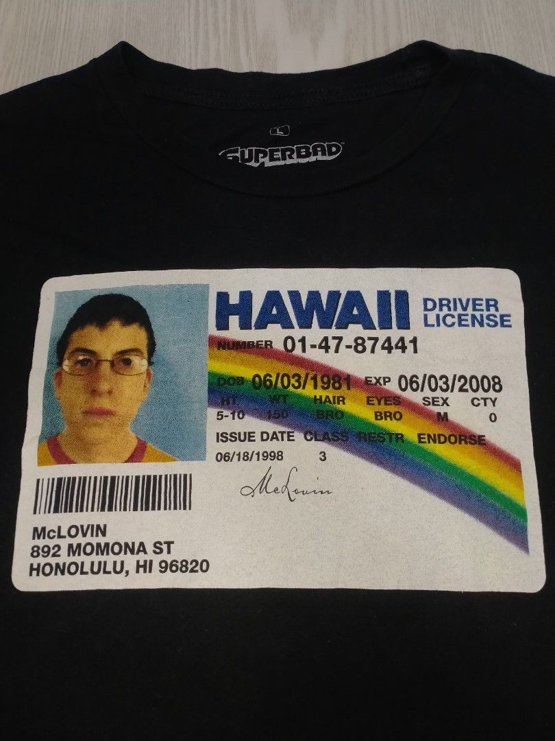 Superbad mclovin id tee, Men's Fashion, Tops & Sets, Tshirts & Polo ...