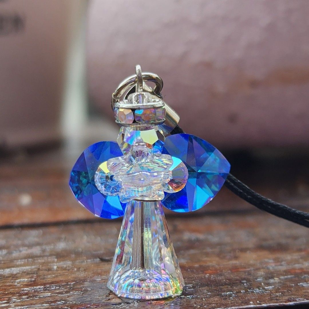 Swarovski Crystals Angel Keychain, Women's Fashion, Watches ...