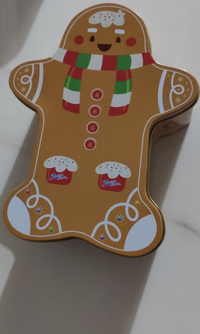 Gingerbread man tin container, Furniture & Home Living, Kitchenware ...