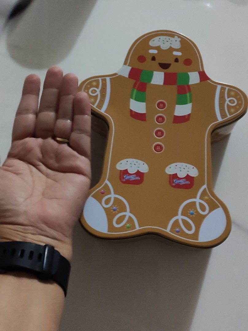 Gingerbread man tin container, Furniture & Home Living, Kitchenware ...