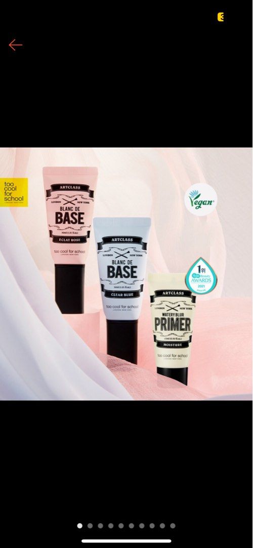 Too Cool for School Base & Primer Trial Set (Blanc De Base, Watery Blur ...