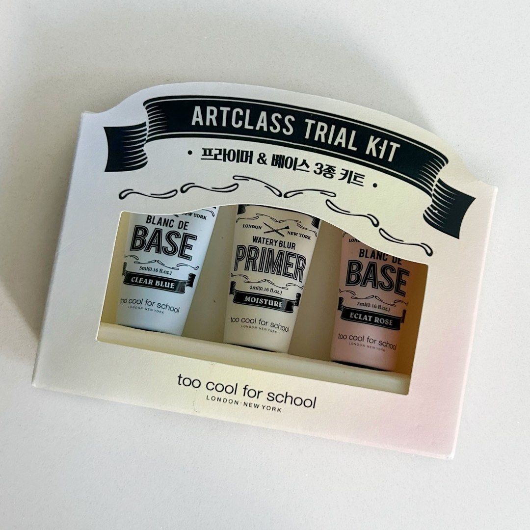 Too Cool for School Base & Primer Trial Set (Blanc De Base, Watery Blur ...