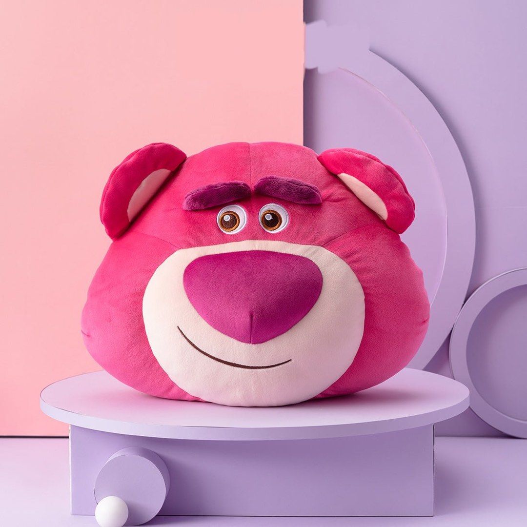 Toy Story Lotso Head Pillow by Miniso, Furniture & Home Living, Bedding ...