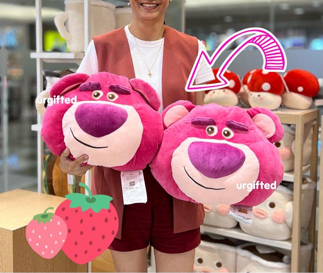 Toy Story Lotso Head Pillow by Miniso, Furniture & Home Living, Bedding ...