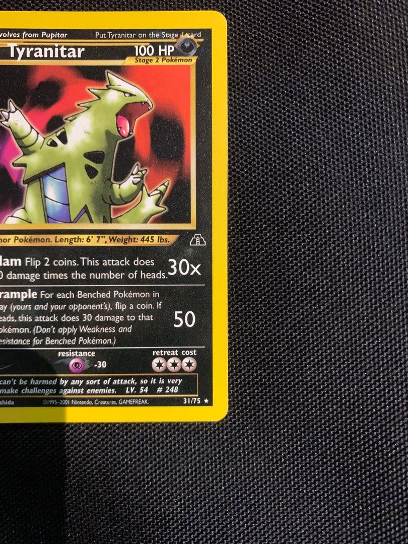 Tyranitar 31/75 Neo Discovery Non-Holo TCG Pokemon Cards Vintage ...