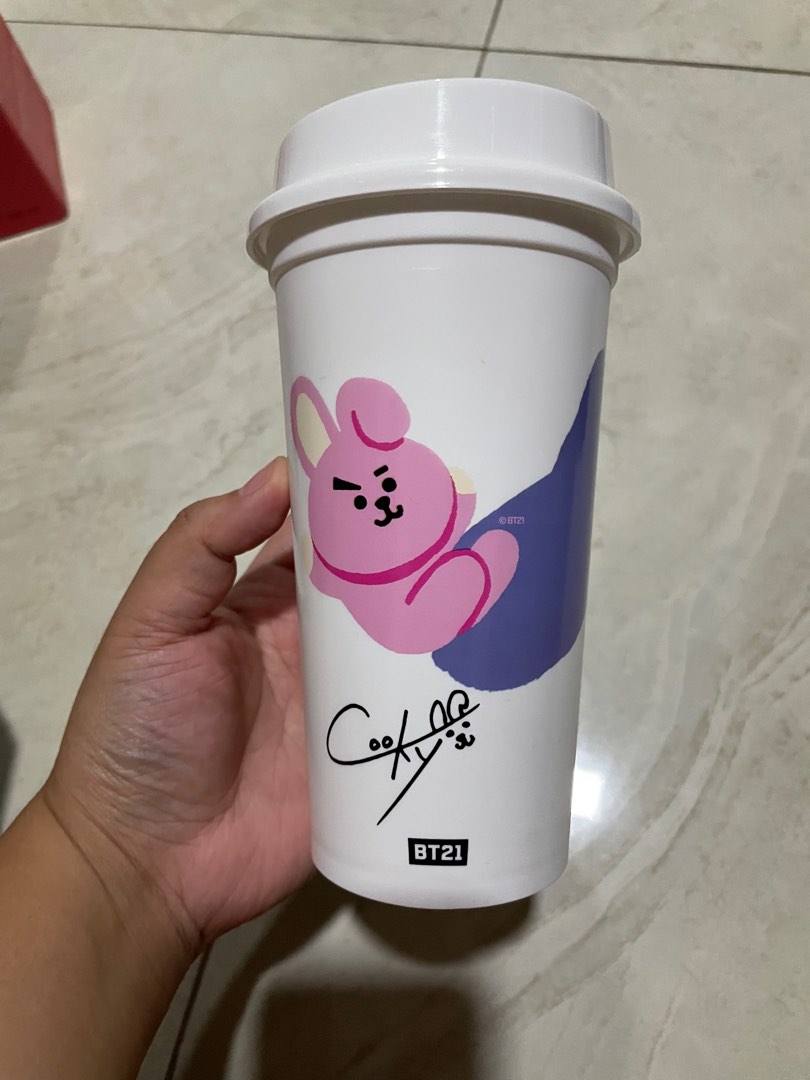 Authentic BT21 BTS Cooky Reusable Cup Merch, Hobbies & Toys, Memorabilia & Collectibles, K-Wave ...