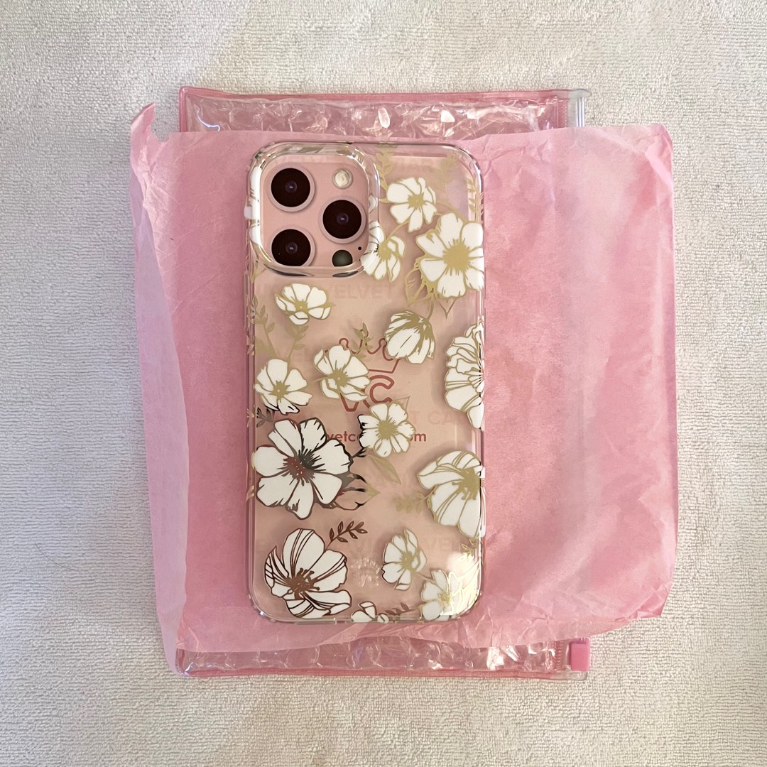Velvet Caviar White and Gold Floral Clear iPhone 13 Pro Max Case ...