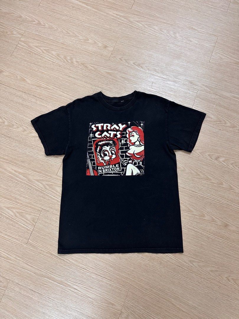 Vintage Stray Cats Band Tee, Men's Fashion, Tops & Sets, Tshirts & Polo ...