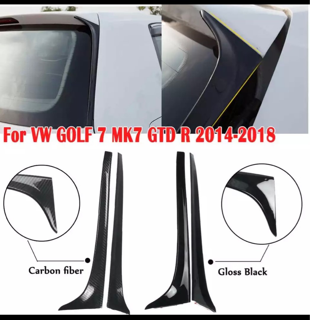 VW Golf MK7 rear windscreen side spoiler Glossy Black, Car Accessories ...