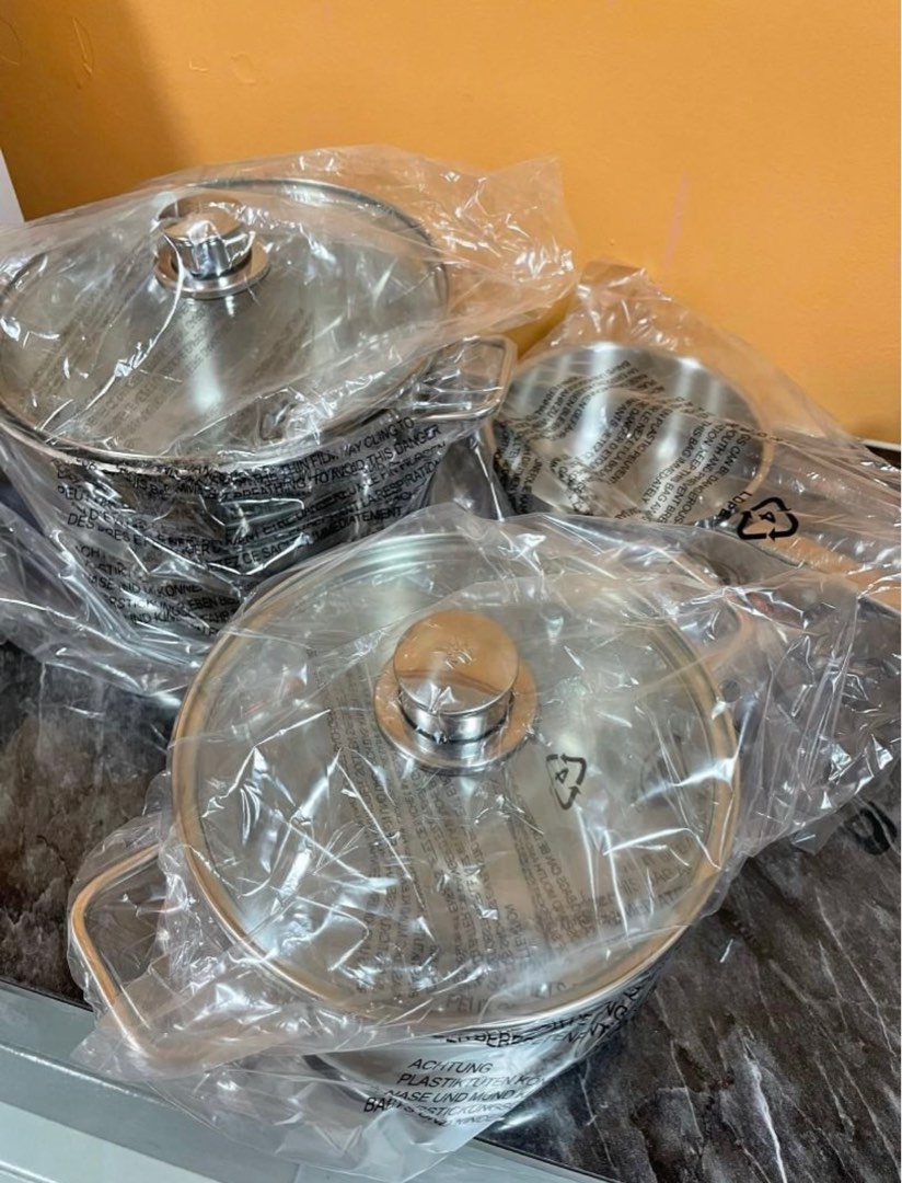 WMF Diadem Plus 3pc Cookware Set, Furniture & Home Living, Kitchenware ...