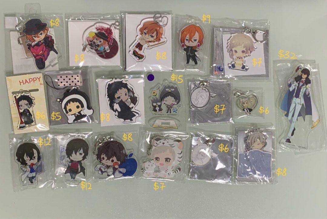 wts BSD bungou stray dogs dazai atsushi chuuya akutagawa keychain ...