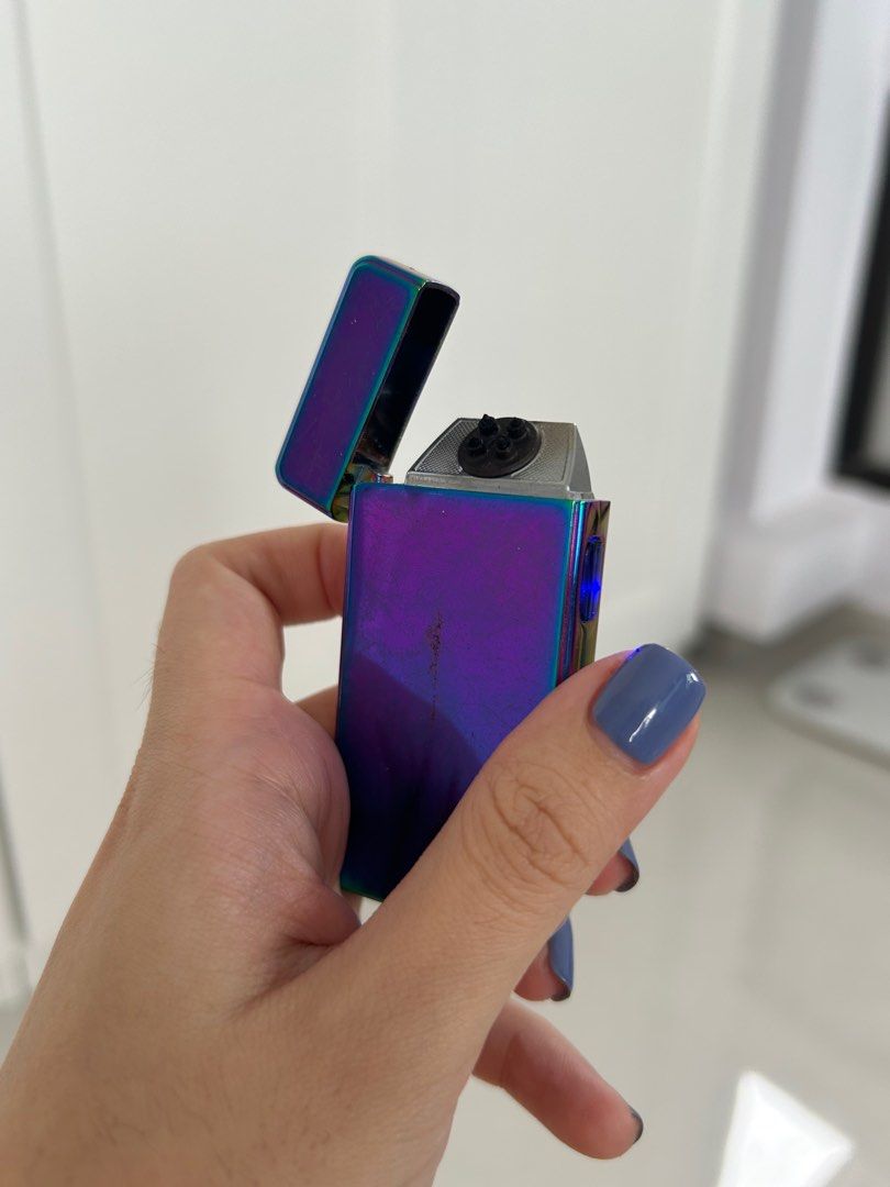 Zippo looking reusable Holographic Rainbow Spectrum Windproof Multi ...