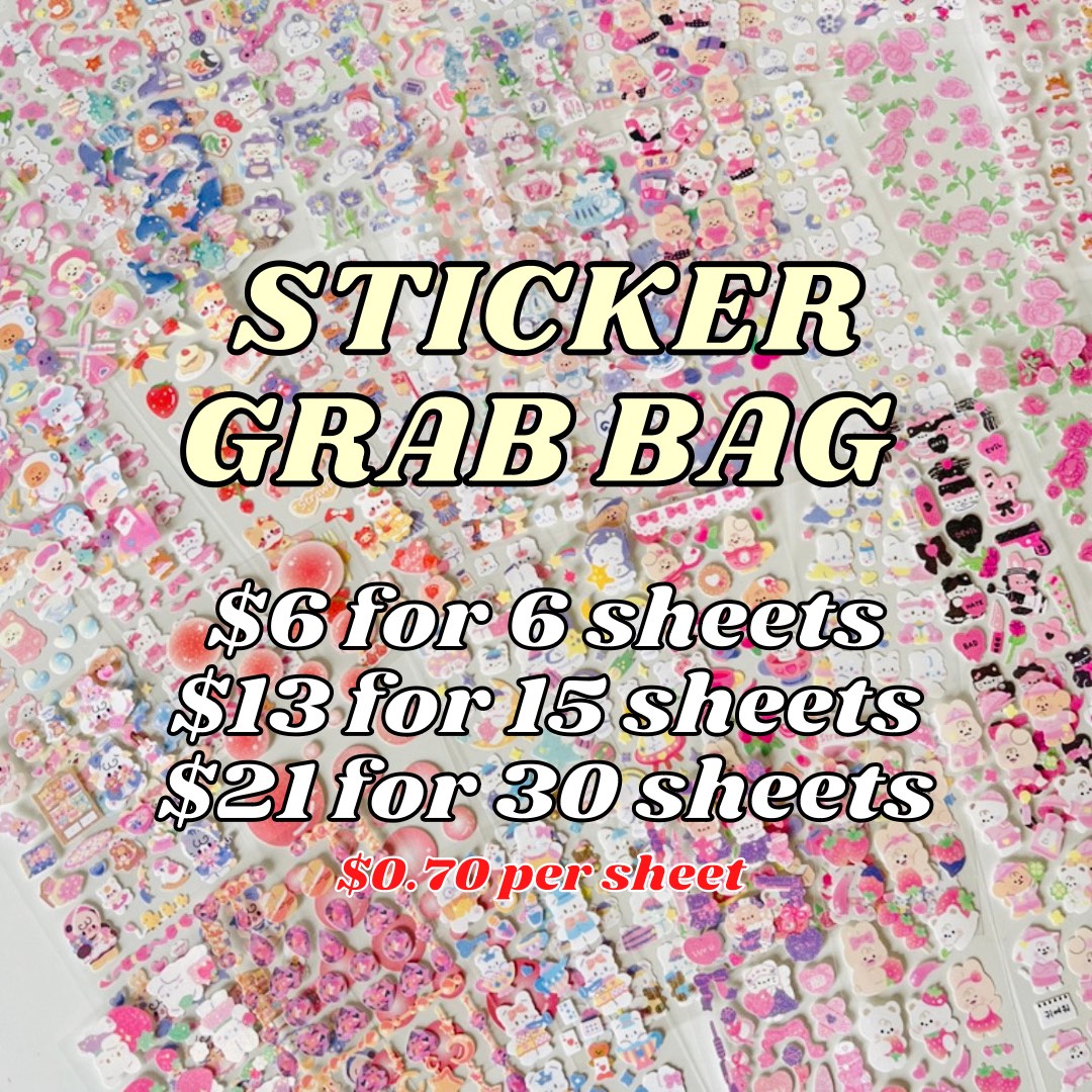 [$0.70/Sheet] Stickers Grab Bag Toploader Deco Polco Photocard Kpop ...