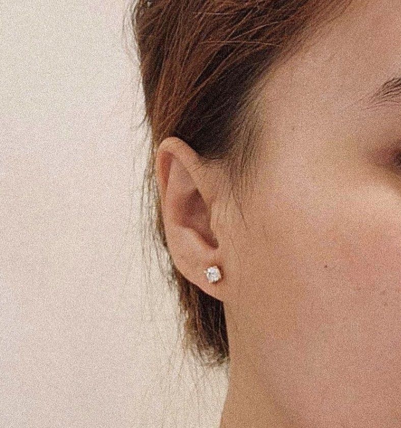 18k real gold moissanite diamond stud earrings gold pakaw, Women's ...