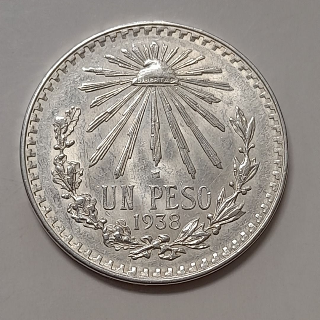 1938 UN PESO MEXICANOS .720 Silver Coin - (MEX-02), Hobbies & Toys ...
