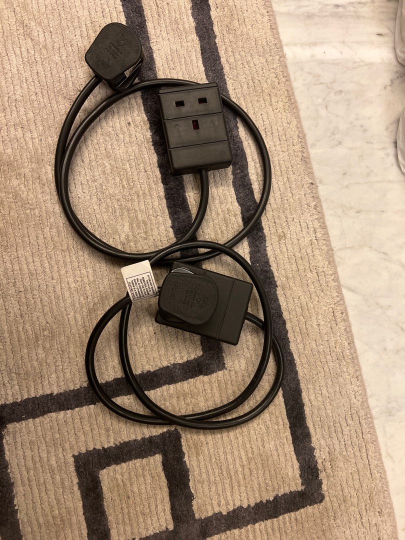 1 WAY plug Extension Cable 1/2/3/5 Meters White or Black, Computers ...