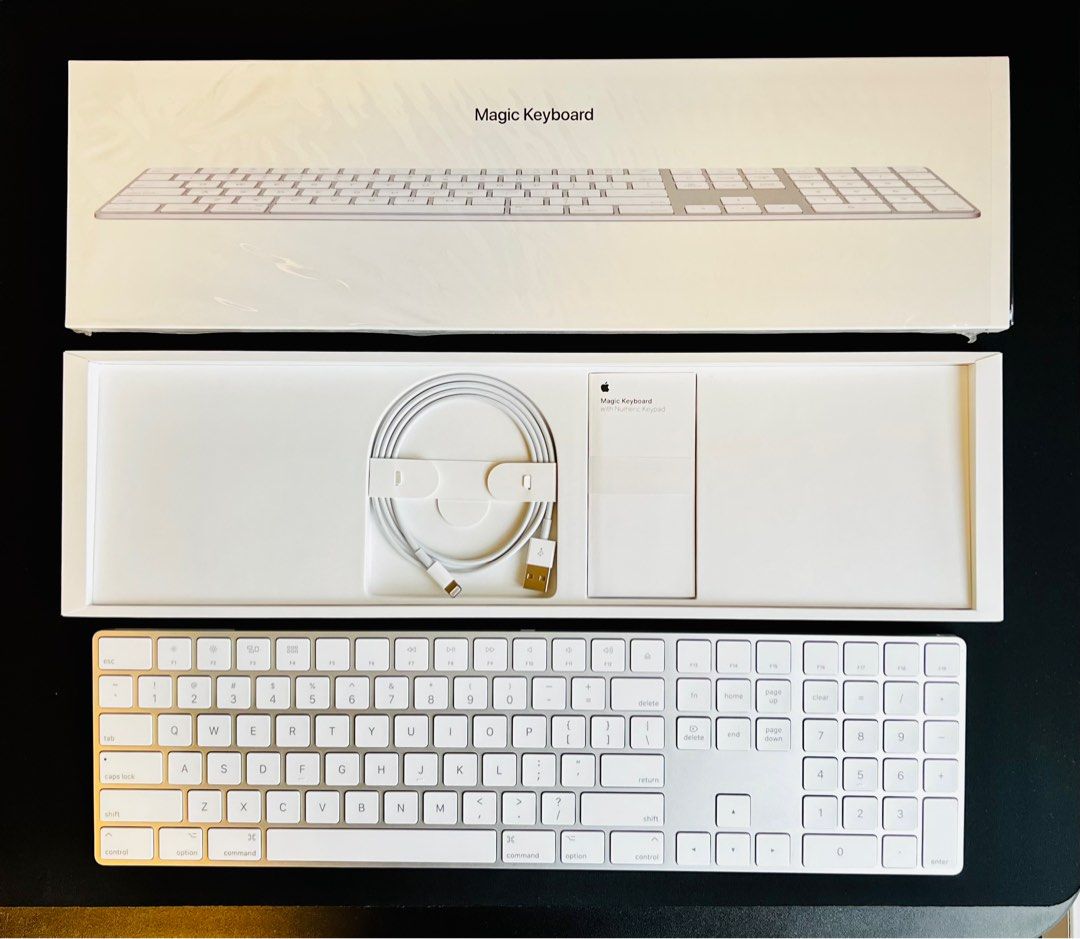 White Apple Magic Keyboard with Numeric Keys - US, Computers & Tech ...