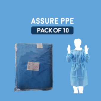 (Per Piece/Carton) Assure Isolation Gown Blue 30gsm Knitted Cuff ...