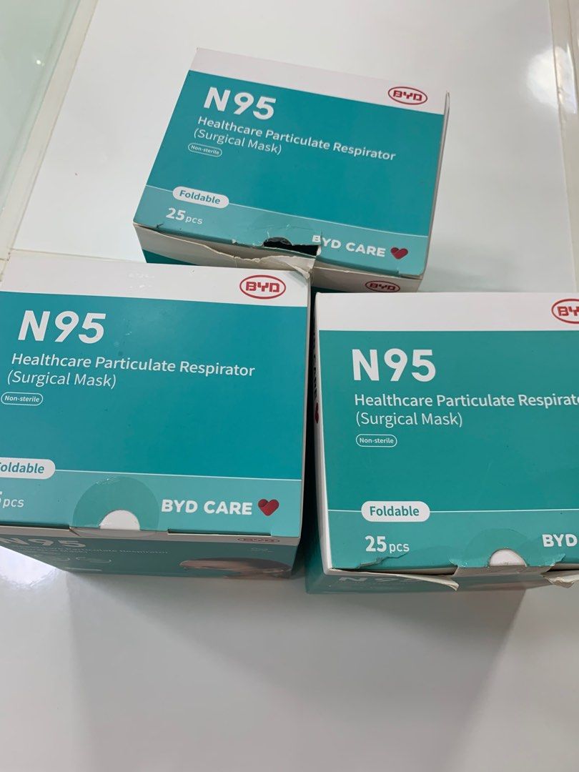 Authentic BYD Care N95 $20/per box 25pcs, Health & Nutrition, Face ...