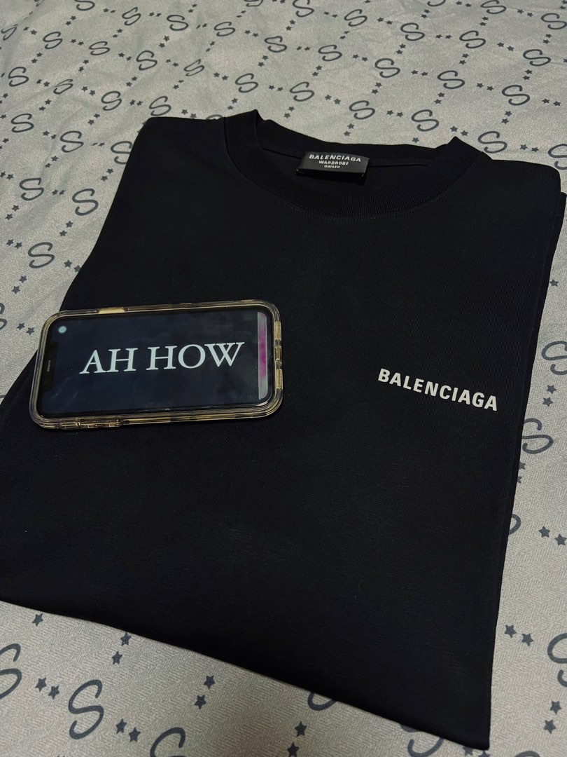 Balenciaga logo tee, Men's Fashion, Tops & Sets, Tshirts & Polo Shirts on Carousell