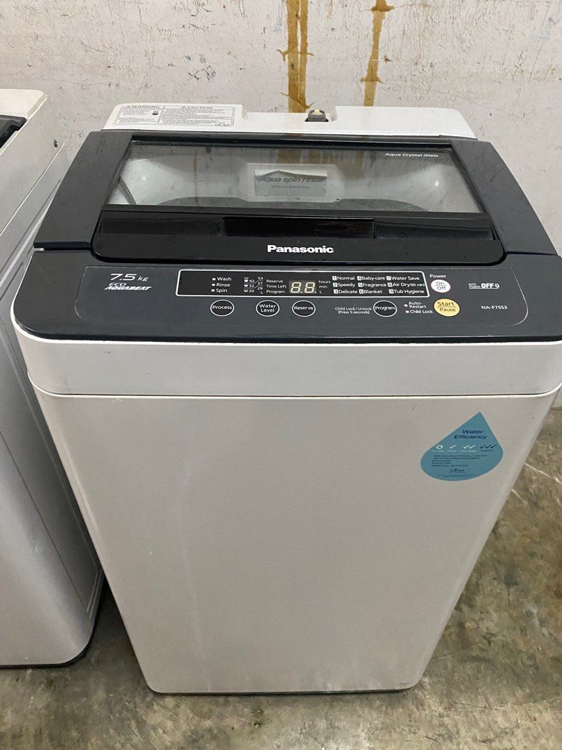 Black Panasonic 7.5KG Top Loading Washing Machine, TV & Home Appliances ...