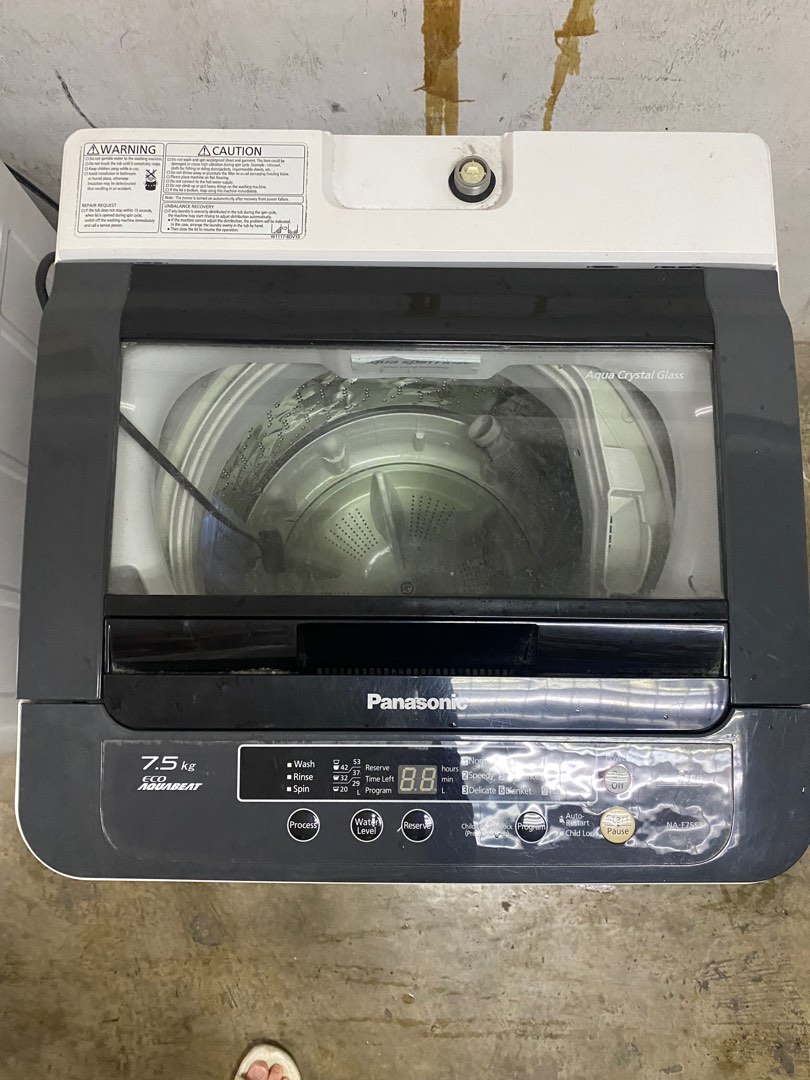 Black Panasonic 7.5KG Top Loading Washing Machine, TV & Home Appliances ...