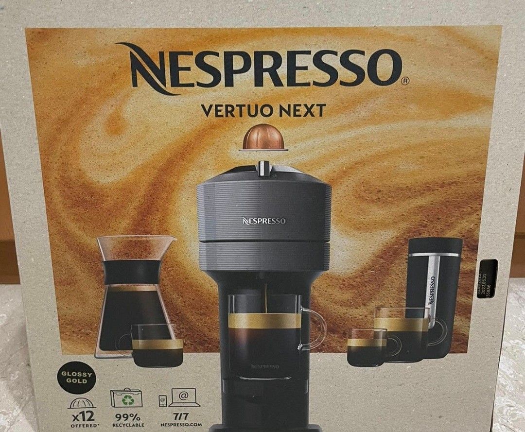 BNIB Nespresso Vertuo Next Coffee Machine Extra 5 sleeves (50 capsules ...