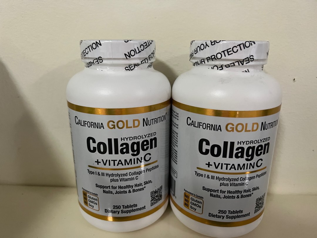 California gold Nutrition collagen+ vit c ,250 tablets, Health ...