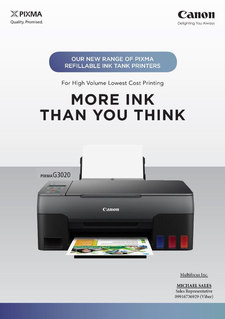 Canon Pixma G3020 All in 1 Inkjet Printer, Computers & Tech, Printers ...