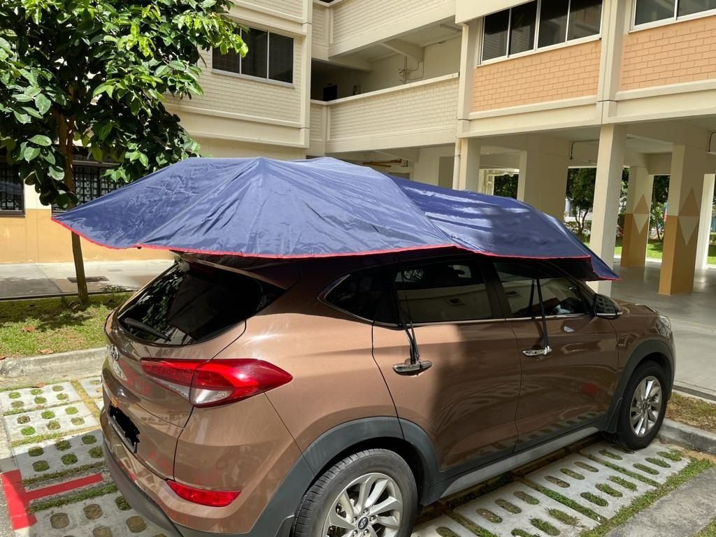 Car Sunshade Manual Mobile Folding Car Sunscreen Canopy, Car ...