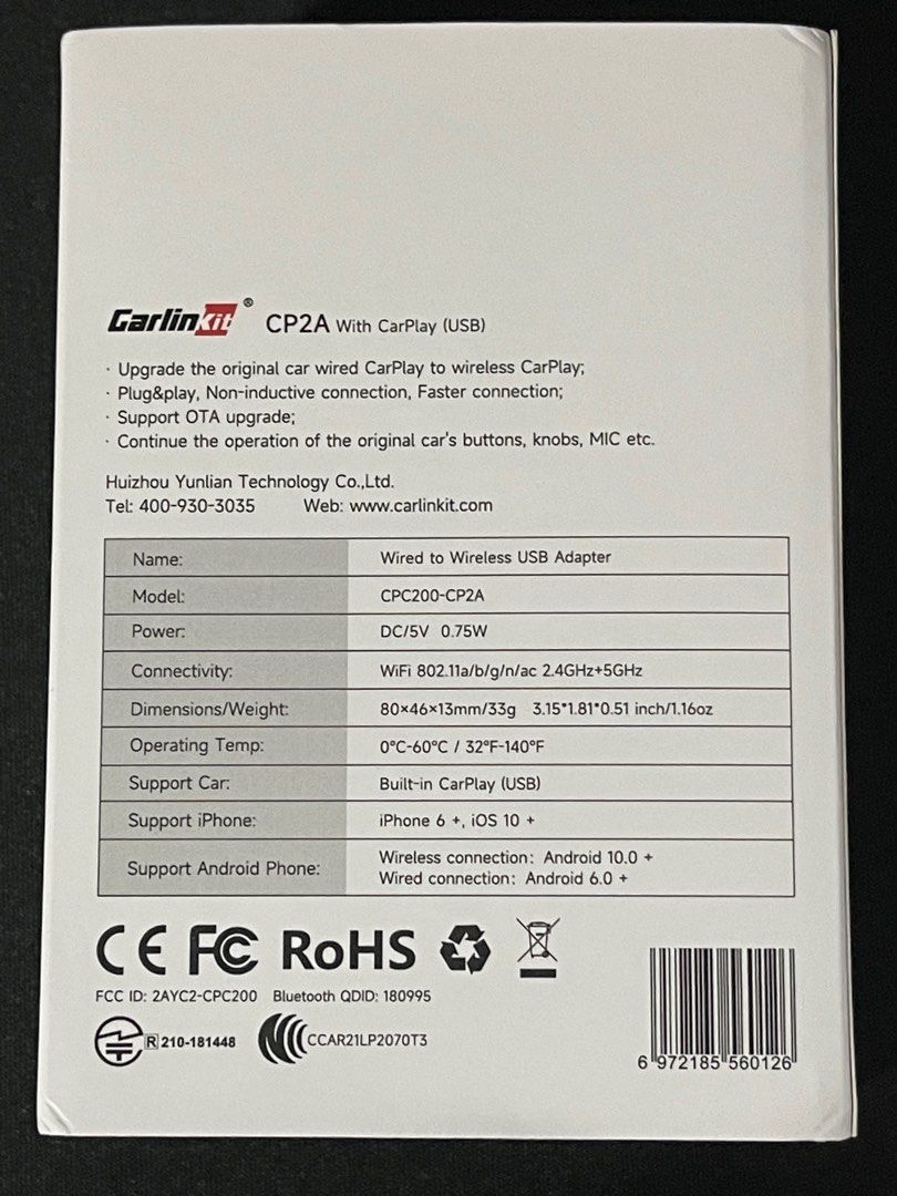 Carlinkit 4.0 CPC200-CP2A Wireless CarPlay, Car Accessories ...