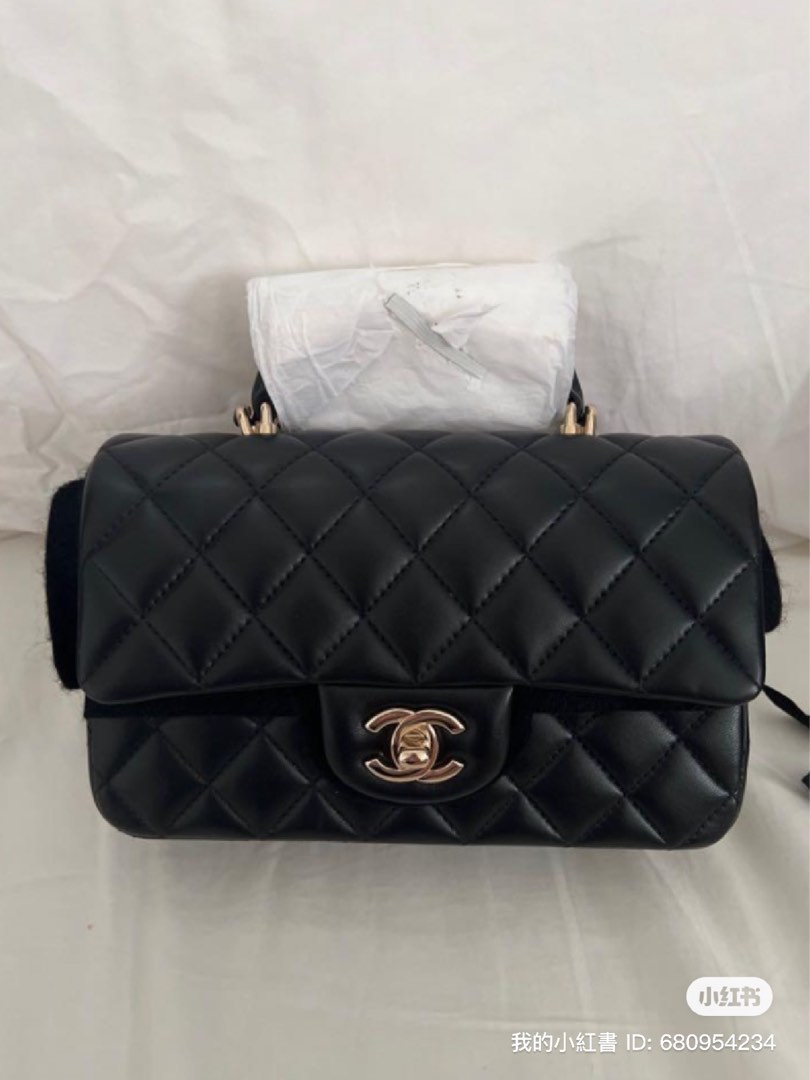 Chanel mini cf with handle , Luxury, Bags & Wallets on Carousell