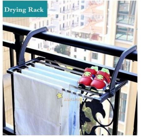 Clothes Rack Balcony Stainless Steel Folding Towel Rack Bathroom Drying ...