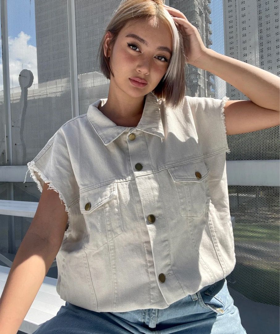 Copper Denim Vest, Women's Fashion, Coats, Jackets and Outerwear on ...