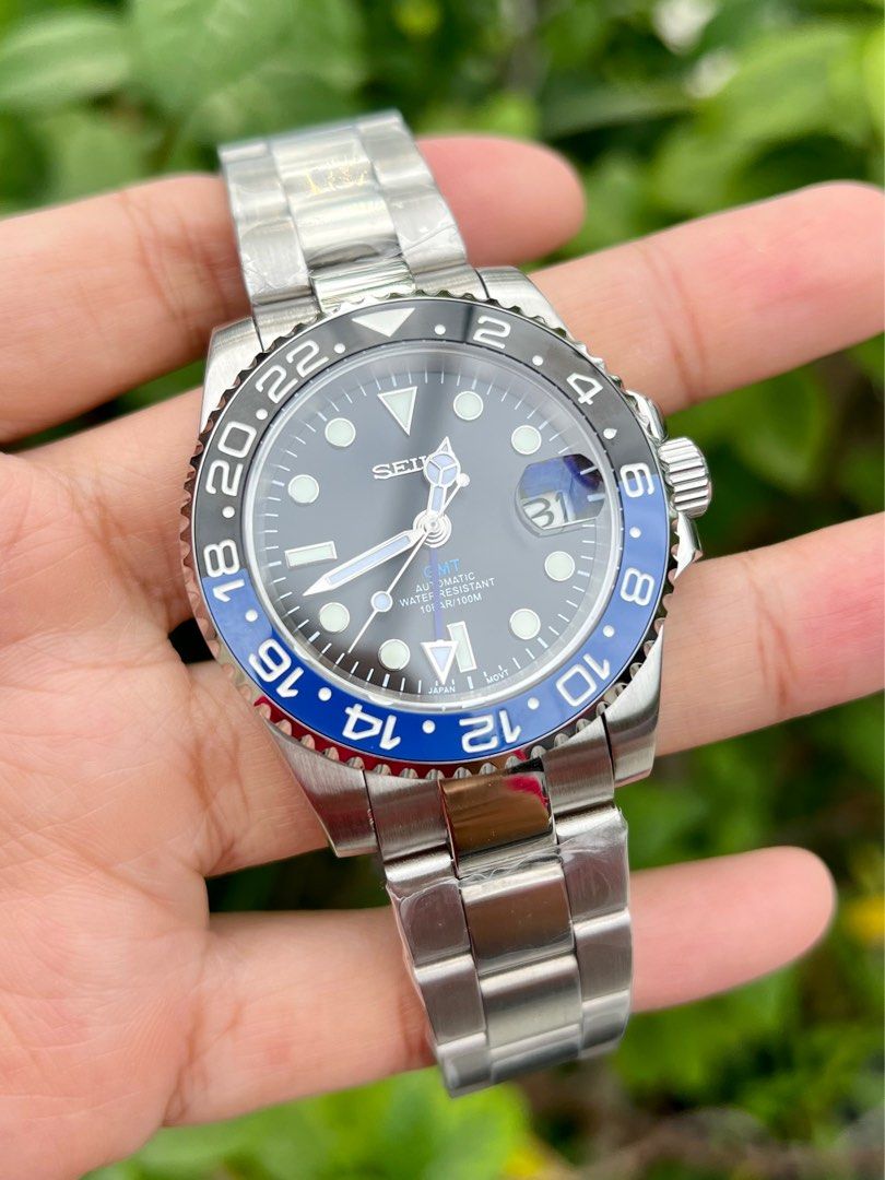 Custom Seiko Batman with GMT functions (NH34 movement), Luxury, Watches ...