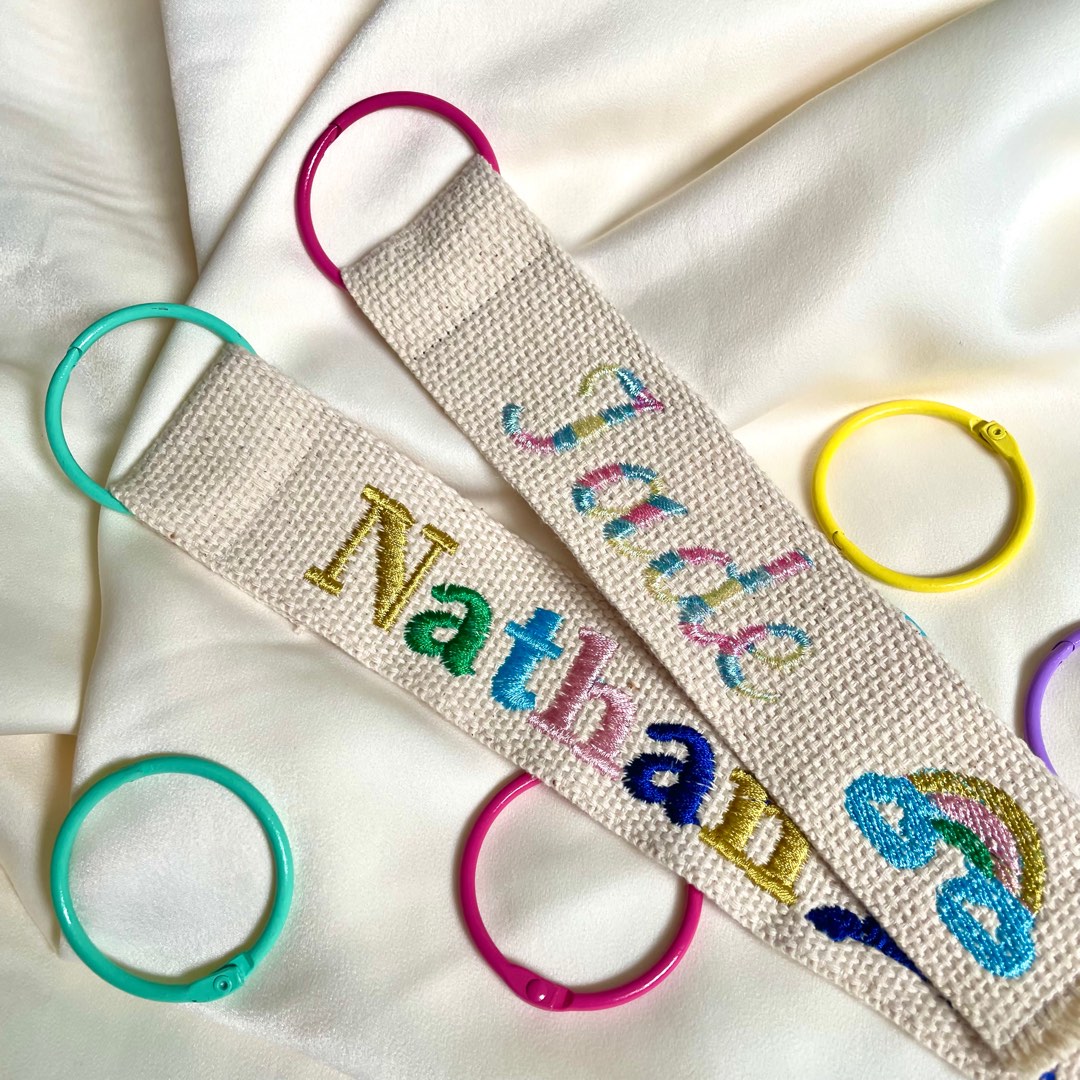 Customised / Personalised / Embroidery Name Tag / Key Chain / Bag Tag ...