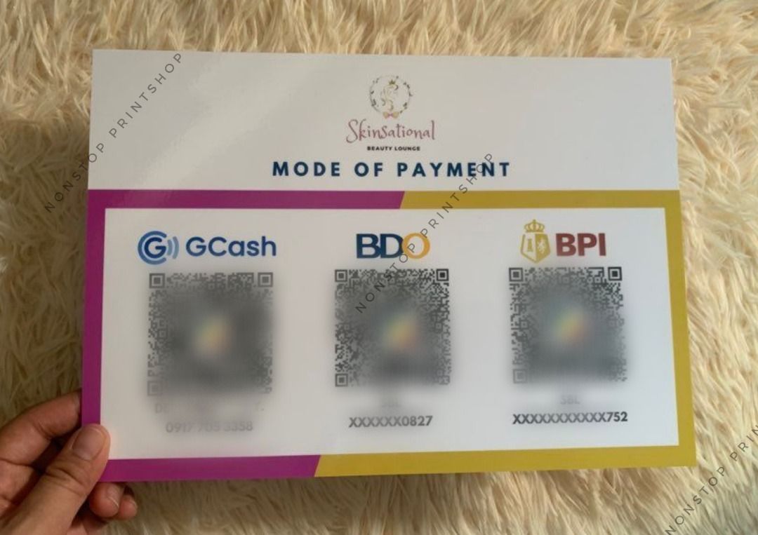 Customized QR Code Standee 2in1 3in1 4in1 5in1 6in1 Scan and Pay ...