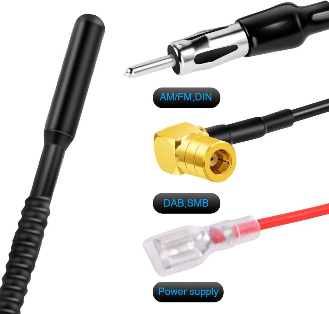 DAB+ Aerial,DAB Car Aerial SMB Adapter Universal Roof Digital Radio ...