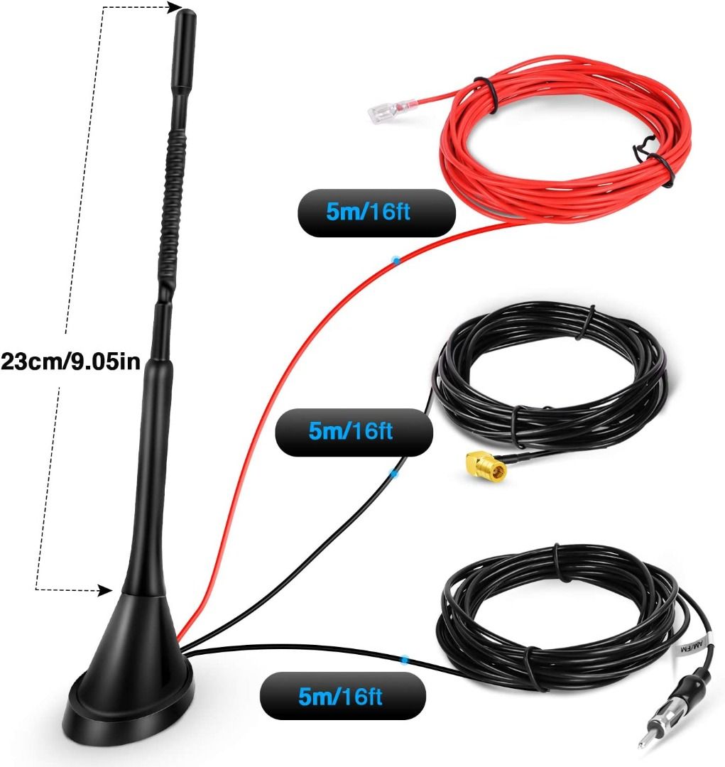 DAB+ Aerial,DAB Car Aerial SMB Adapter Universal Roof Digital Radio ...