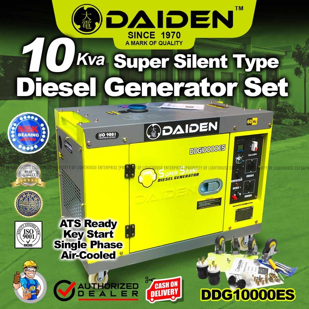 Daiden Japan 10kva Diesel Silent Type Generator Set (DDG 10000ES) ATS ...