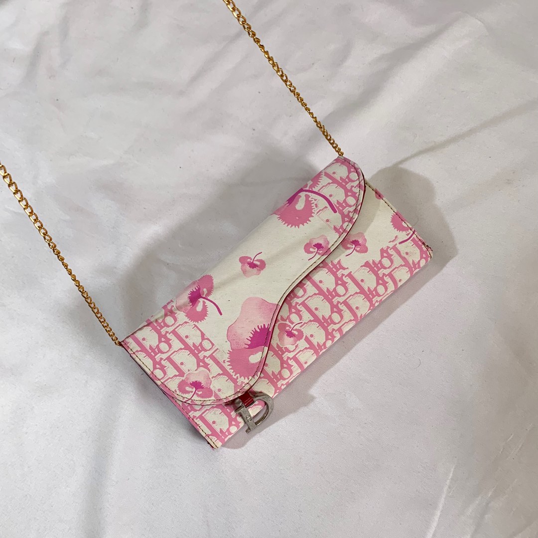 dior mini wallet pink dompet dior pink rare, Fesyen Wanita, Tas ...