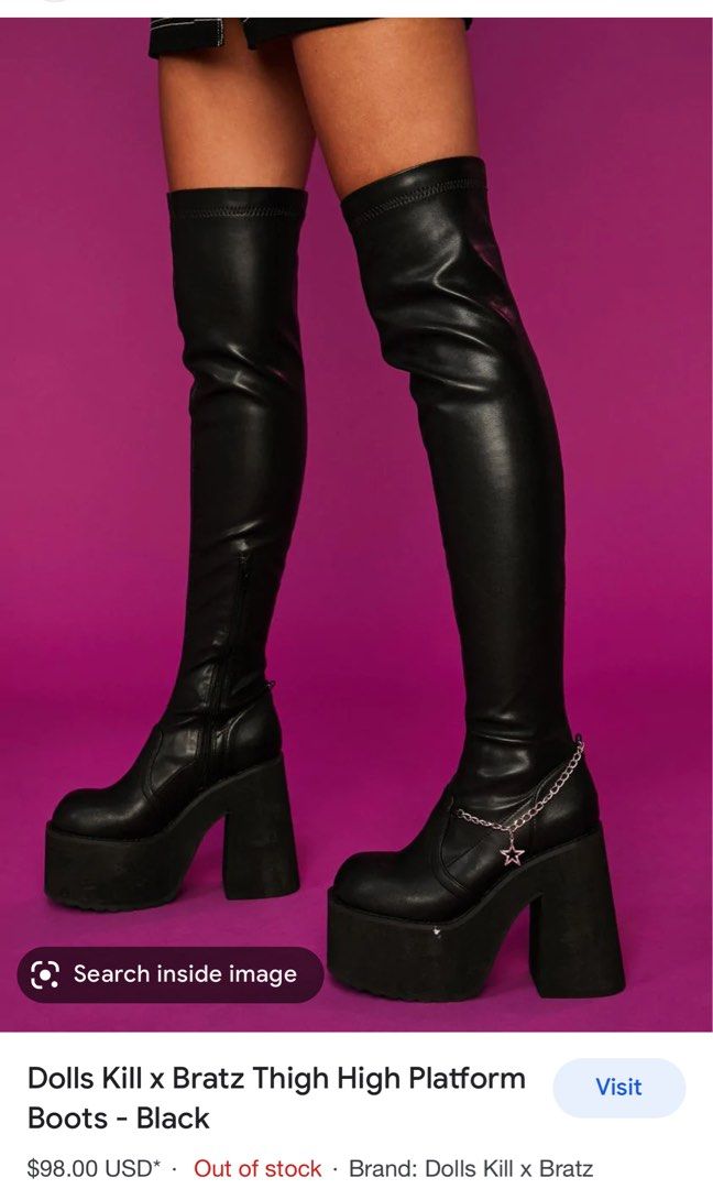 Dollskill x Bratz Miss Socialite Thigh High Platform Boots, Women's ...