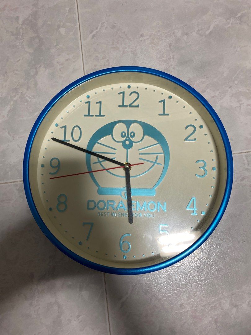 Doraemon wall clock, Furniture & Home Living, Home Decor, Clocks on ...