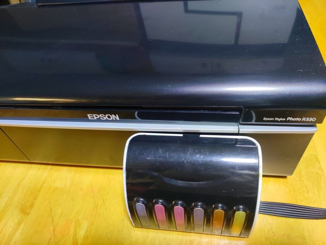 Heat Transfer Epson R330 inkjet 6 color printer with continuous ink ...