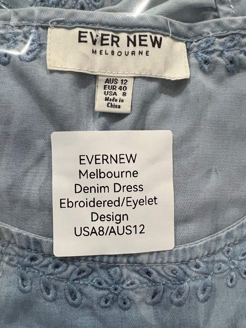 EVERNEW DENIM MIDI DRESS. SIZE USA 8, Women's Fashion, Dresses & Sets, Dresses on Carousell