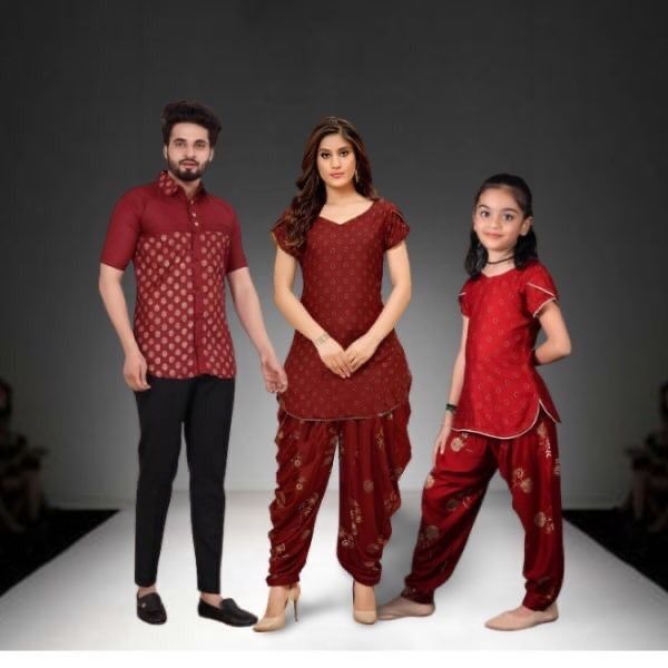 Family Set Men Women kid dress set Couple set with kids dress, Women's ...