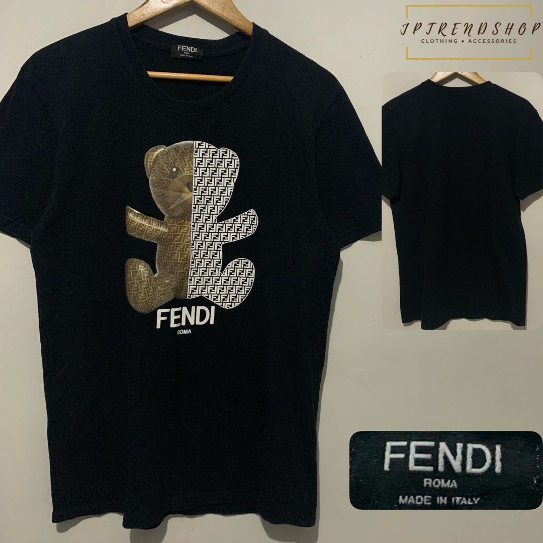 FENDI ROMA TEDDY BEAR MONOGRAM T SHIRT, Men's Fashion, Tops & Sets ...