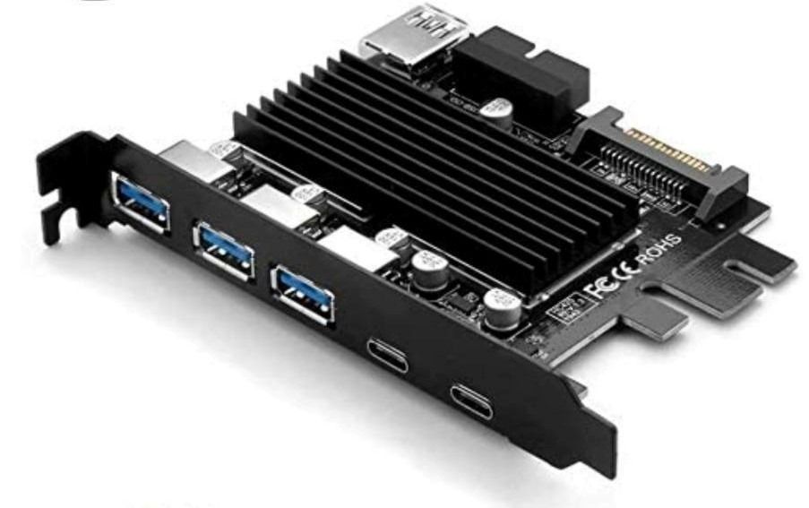 FR USB 3.0 Expansion 5 Ports Card, 3 Port USB 3.0 2 Port Type C ...